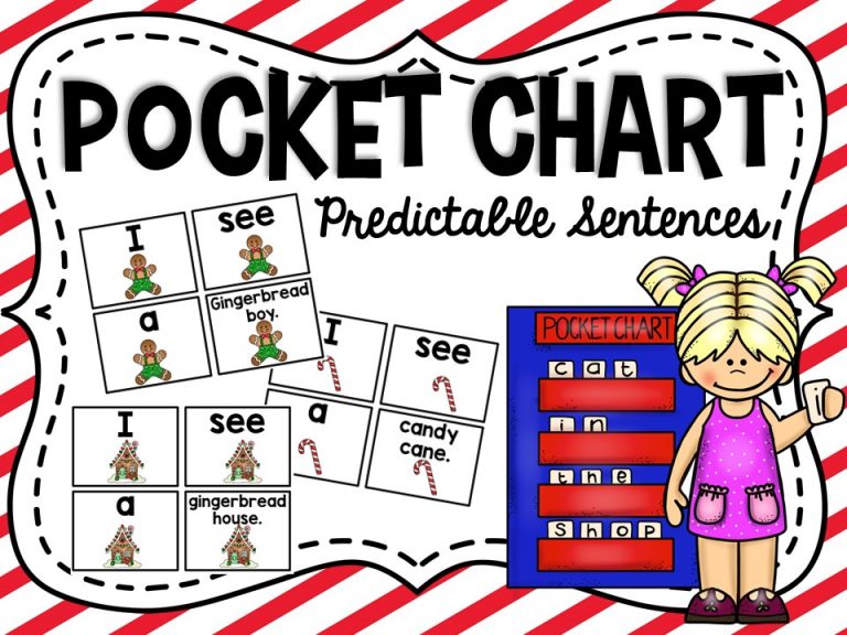 Gingerbread Predictable Sentences – Pocket Chart Sentences Cards