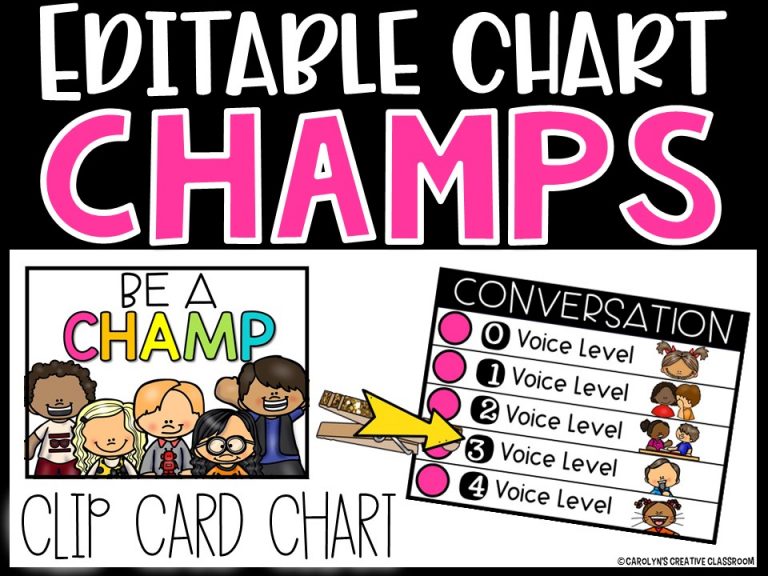 CHAMPS Posters – EDITABLE C.H.A.M.P.S. Clip Card Chart