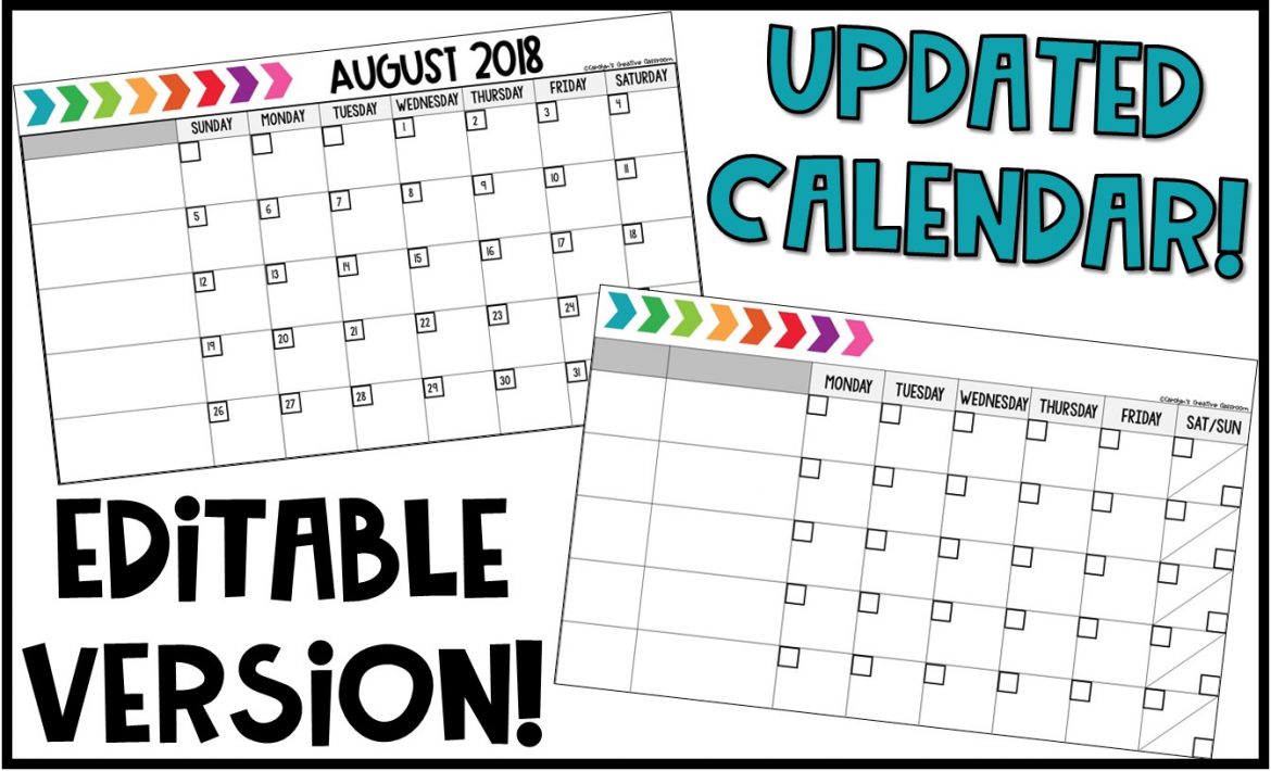 Editable Teacher Planner 2021-2022 Teacher Calendar – FREE UPDATES!
