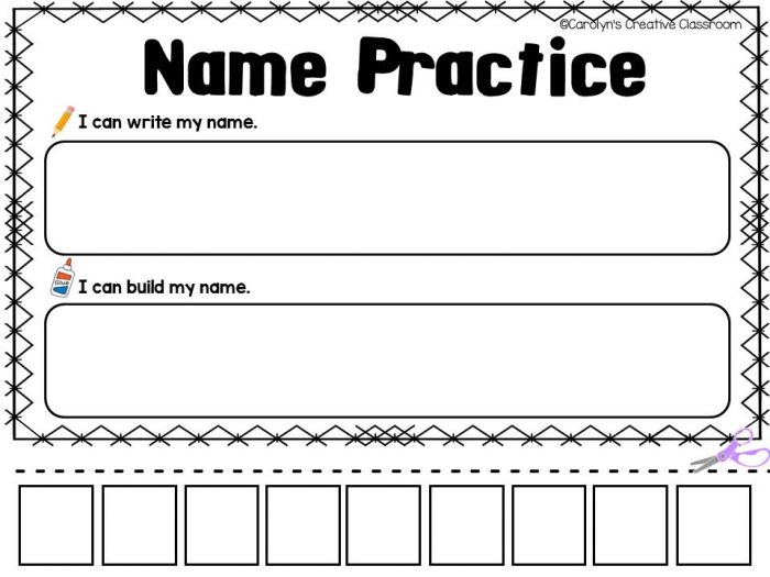 EDITABLE Name Practice Sheets