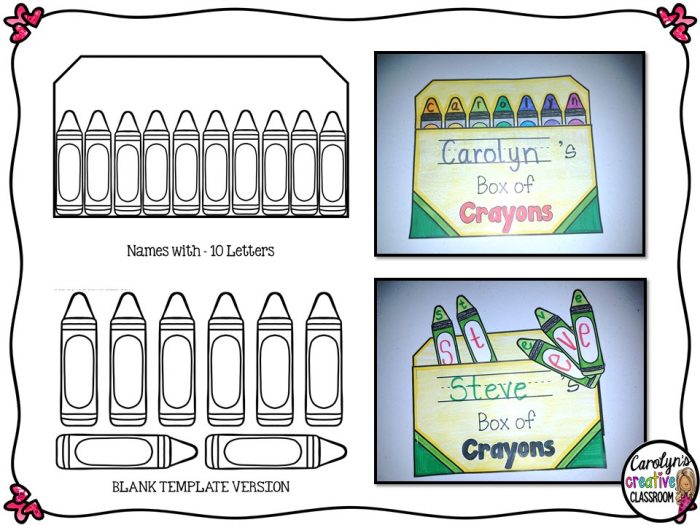 Name Practice Craft – Hands-on Practice – Crayon Craft for Bulletin Board