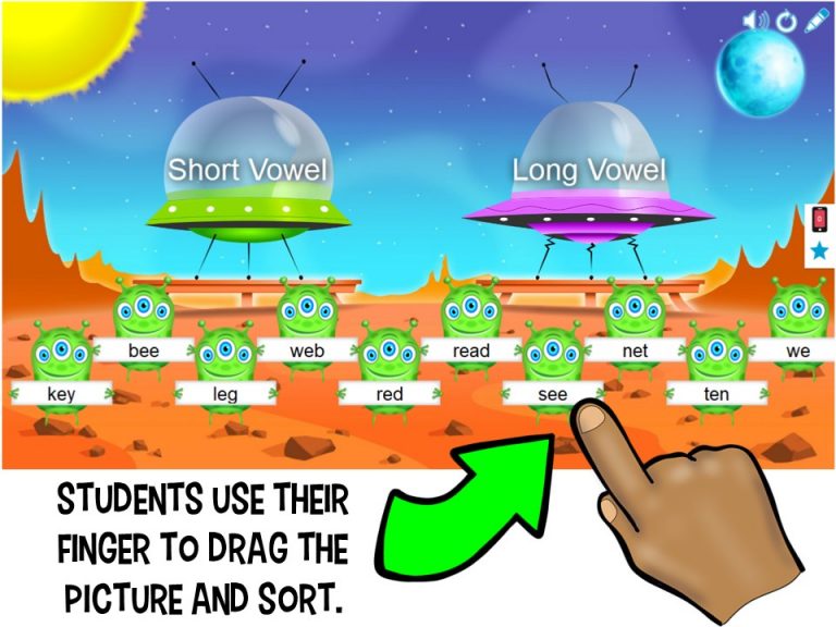 Smartboard Lesson – Short and Long Vowels Games
