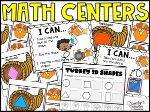 2d Shapes Math Center | Math Thanksgiving Center | 2D Shapes Turkeys ...