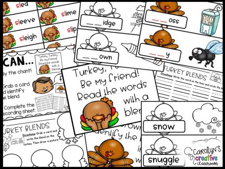 Turkey Literacy Center – Blends Center (L, R, S Blends)