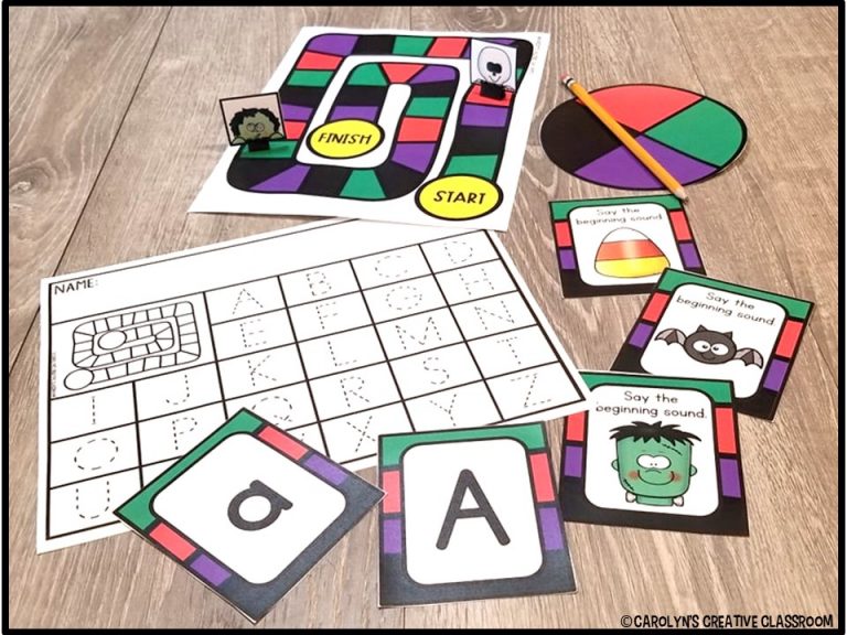 Alphabet and Letter Sounds Gameboard [Halloween Theme] – Carolyn's ...
