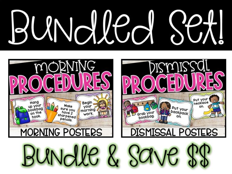 EDITABLE Morning AND Dismissal Procedure Posters – Kid Friendly Posters