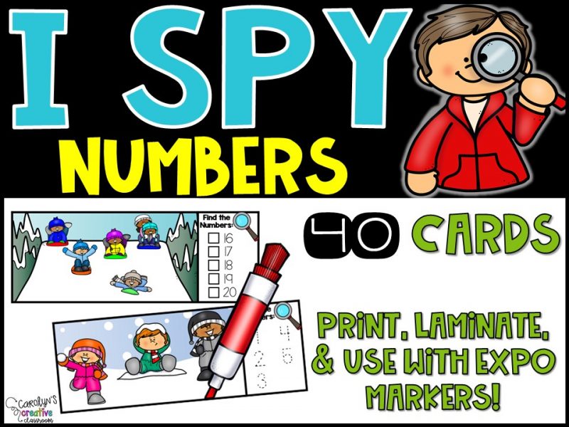 I Spy Numbers 1-20 – Winter Numbers Math Center