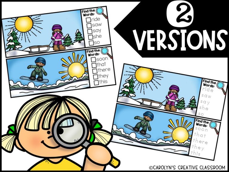 I Spy Dolch Sight Words – January Edition [Winter Theme] – Carolyn's ...