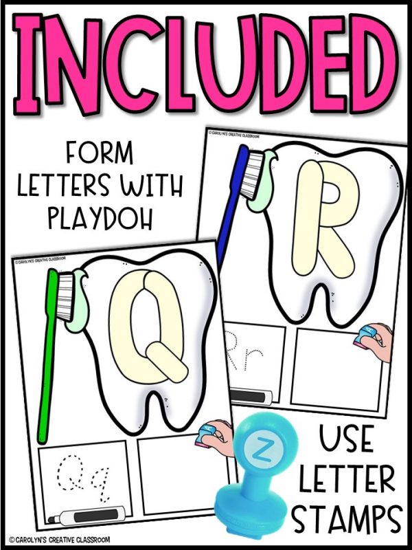Alphabet Mat Dental Health | Alphabet Playdoh Stampers | Dental & Tooth ...