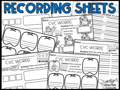 Dental Health Literacy Center – Blending CVC words Center