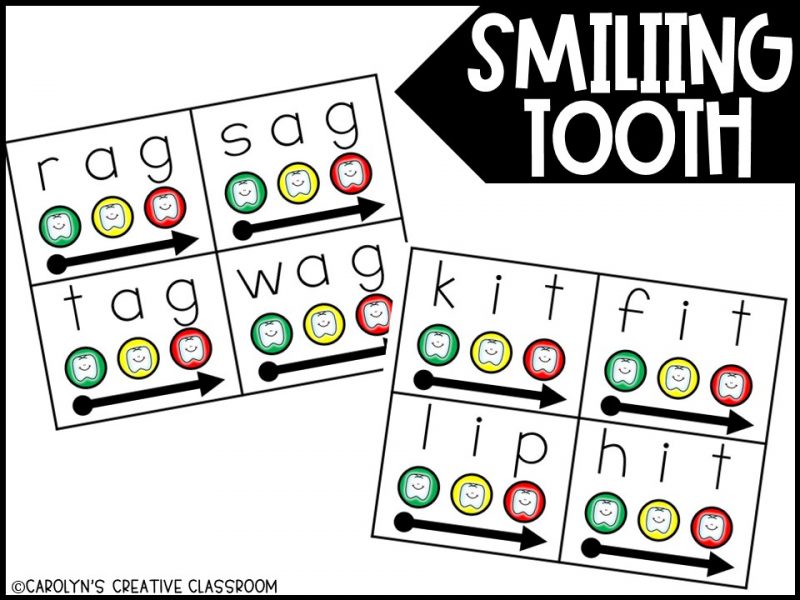 Dental Health Literacy Center – Blending CVC words Center
