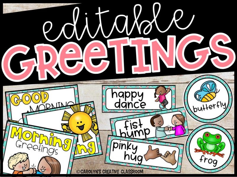 Editable Morning Greetings Choices – Greeting Signs Flamingo Theme