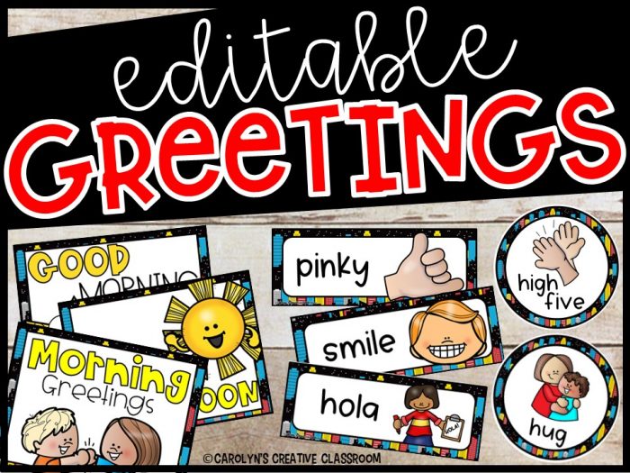 Editable Morning Greetings Choices – Greeting Signs Superhero
