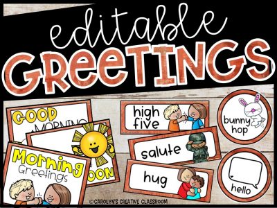 Editable Morning Greetings Choices – Greeting Signs Rustic Farmhouse ...