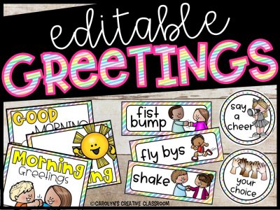 Editable Morning Greetings Choices – Greeting Signs Colorful Pastel Theme