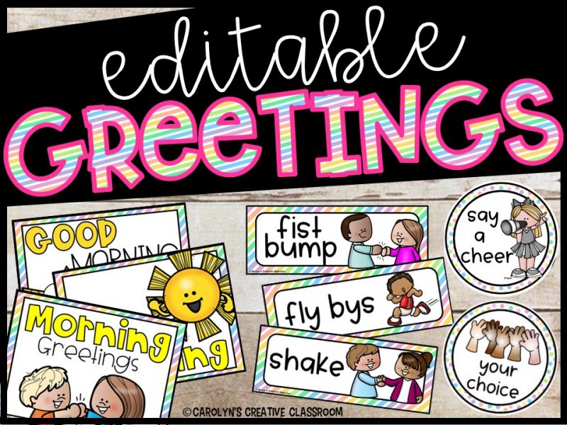 Editable Morning Greetings Choices – Greeting Signs Colorful Pastel Theme