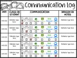Distance Learning Parent Communication Log