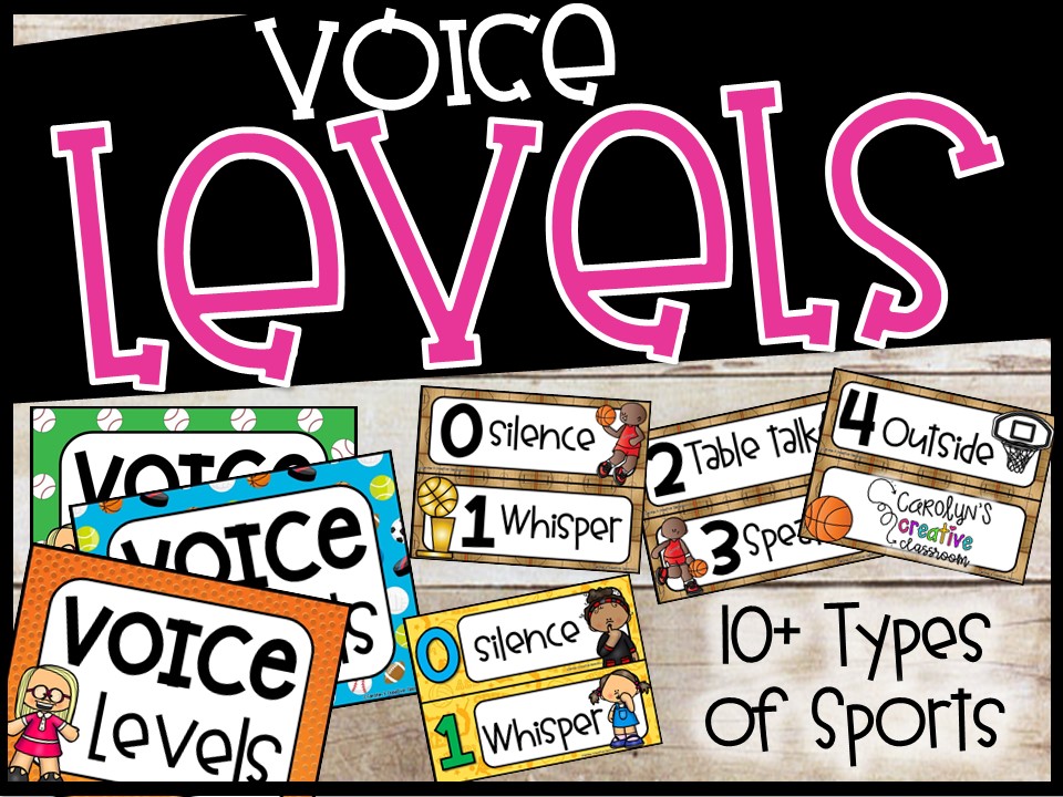 Sports Theme Voice Level Poster and Cards – Sports Classroom Theme