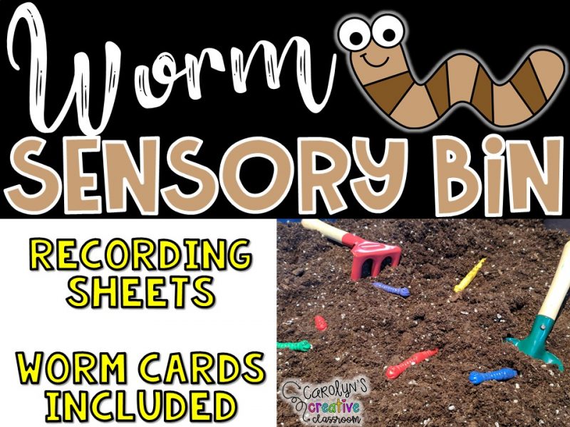 Worm Sorting and Graphing by Color and Size! Spring Math Sensory Bin