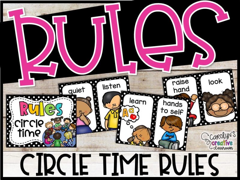 Carpet Rules Posters | Circle Time Rules Posters [Black & White Polka Dot]