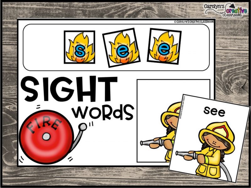 Fire Safety Literacy Center | Building Dolch Sight Word | Fire Safety Theme
