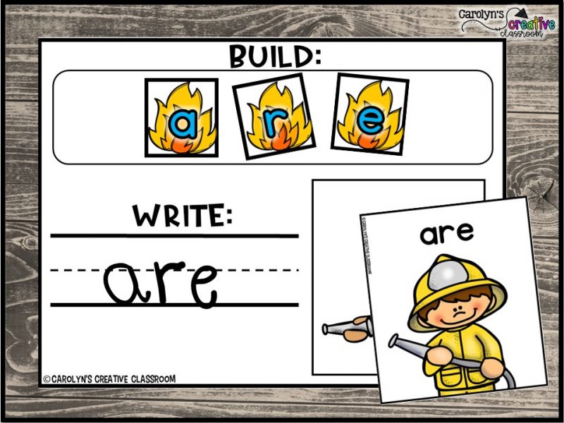 Fire Safety Literacy Center | Building Fry Sight Words | Fire Safety Theme