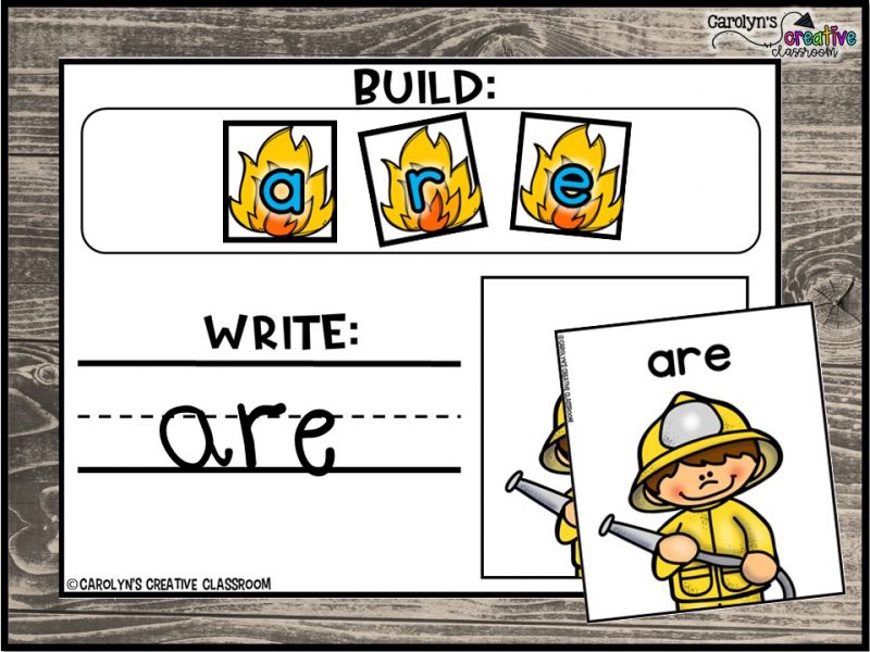 EDITABLE Fire Safety | Building Sight Words or Names (USE ANY WORD LIST!)