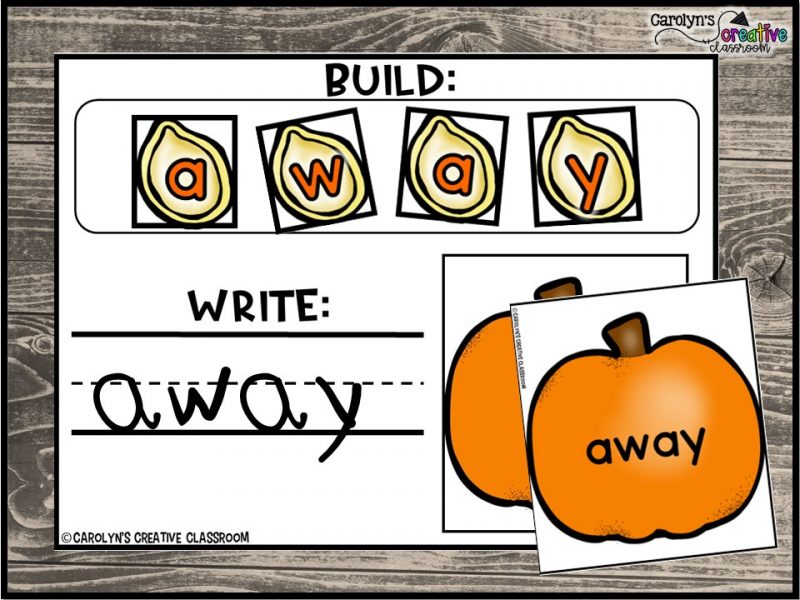 EDITABLE Pumpkin | Building Sight Words or Names (USE ANY WORD LIST!)