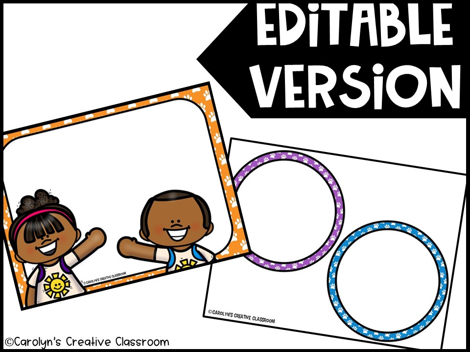 Editable Morning Greetings Choices – Greeting Signs Paw Prints