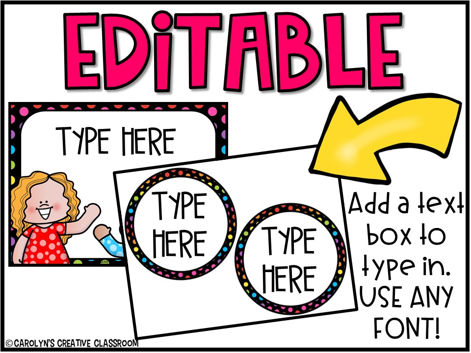 Editable Morning Greetings Choices – Greeting Signs Rainbow dots