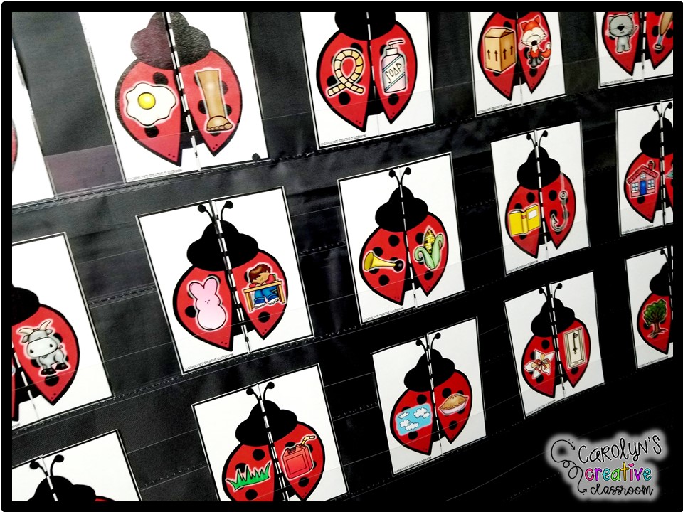 Rhyming Puzzles Ladybug Sensory Bin | Literacy Bug Center