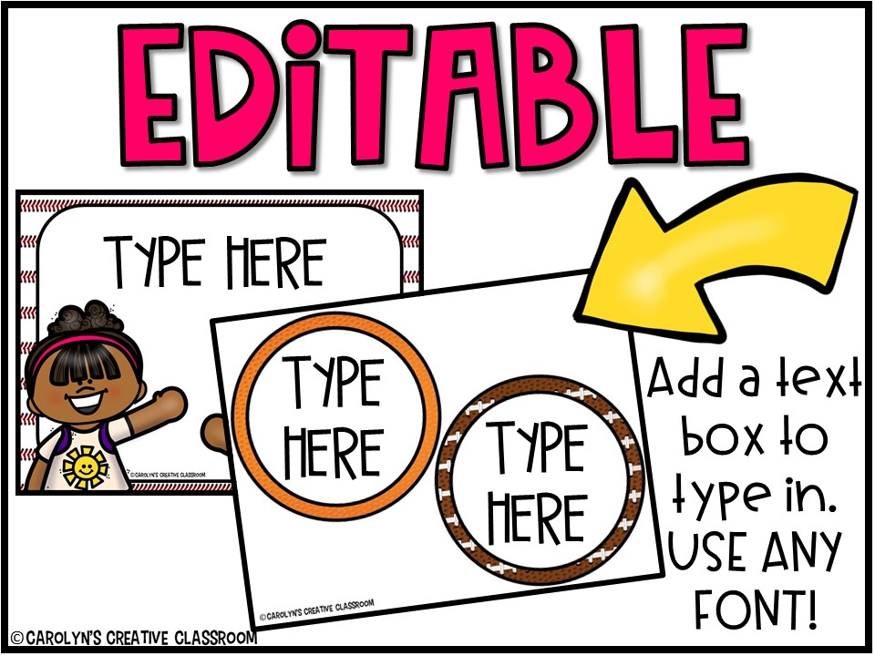 Editable Morning Greetings Choices – Greeting Signs Sports Theme