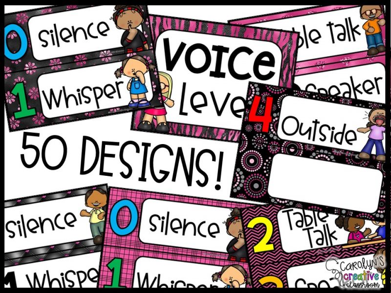 Black and Hot Pink Theme Voice Level Poster and Cards – Black and Pink ...