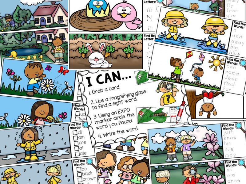 Spring I Spy Sight Words – Dolch Sight Word Literacy Center