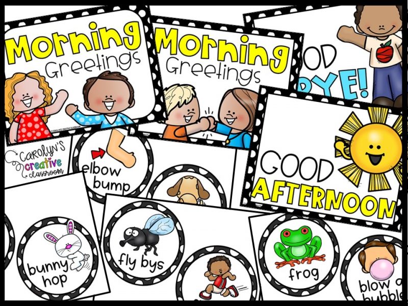Editable Morning Greetings Choices – Greeting Signs Black and White ...