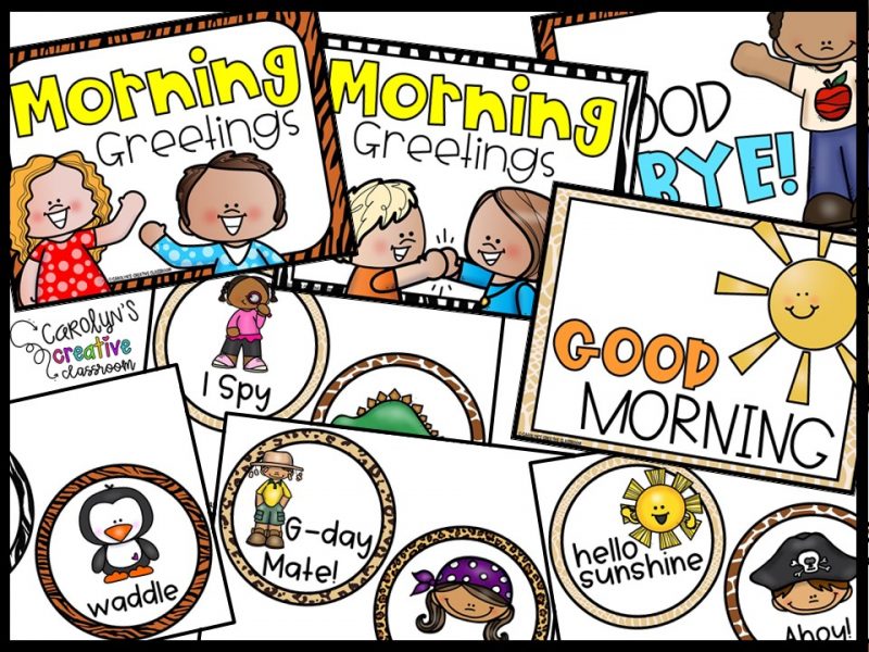 Editable Morning Greetings Choices – Greeting Signs Safari Animal Print