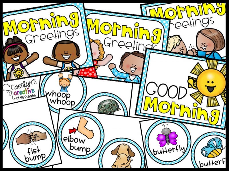 Editable Morning Greetings Choices – Greeting Signs Aqua Polka Dots