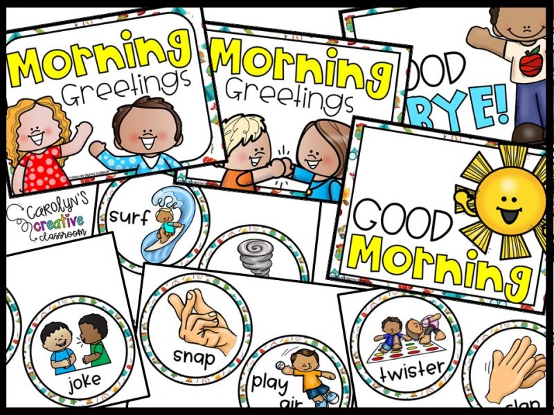 Editable Morning Greetings Choices – Greeting Signs Camping Theme