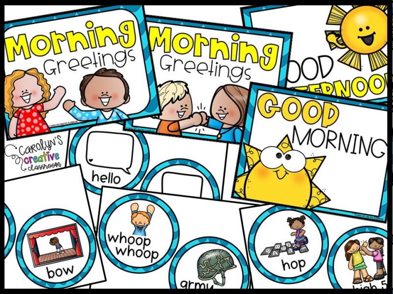 Editable Morning Greetings Choices – Greeting Signs Ocean Waves (Set #1)
