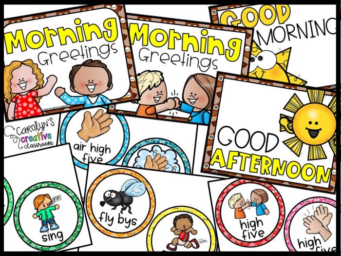 Editable Morning Greetings Choices – Greeting Signs Colorful Owls Theme