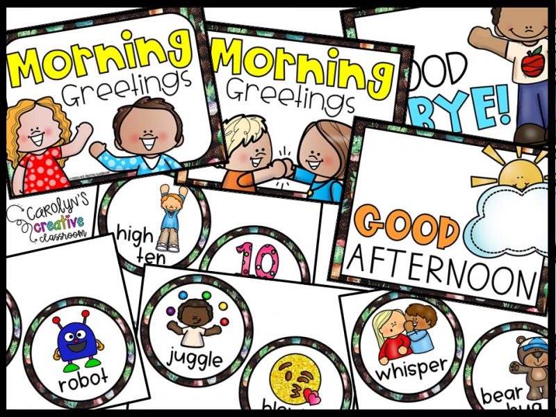 Editable Morning Greetings Choices – Greeting Signs Cactus Theme (Set ...