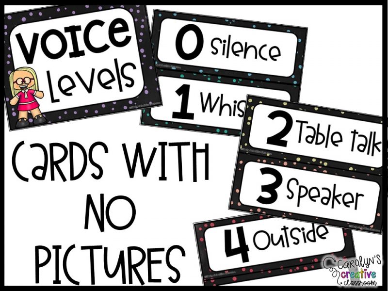 Chalkboard Voice Level Poster and Cards – Chalkboard Theme – Carolyn's ...