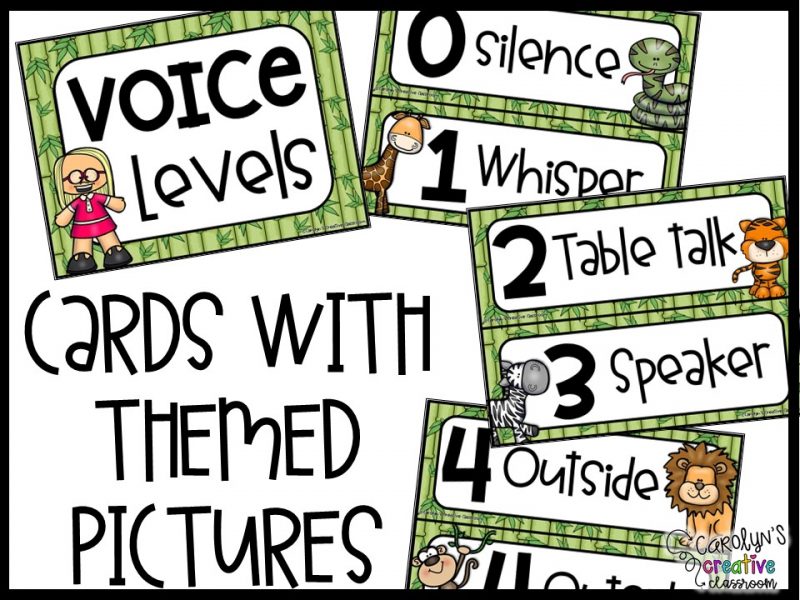 Jungle and Safari Voice Level Poster and Cards – Jungle and Safari Theme