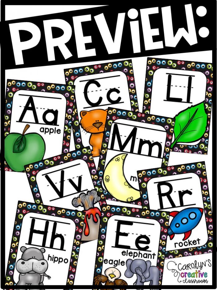 Monster Themed Alphabet Posters | Monster Classroom Theme