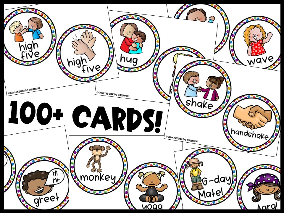 Editable Morning Greetings Choices – Greeting Signs Bright Dots Theme