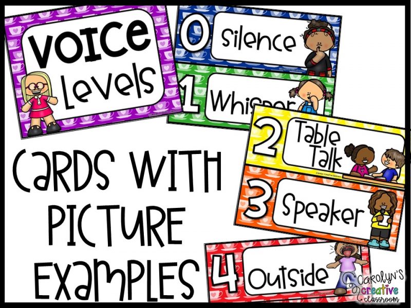 Coffee and Donuts Voice Level Poster and Cards – Coffee and Donuts Theme