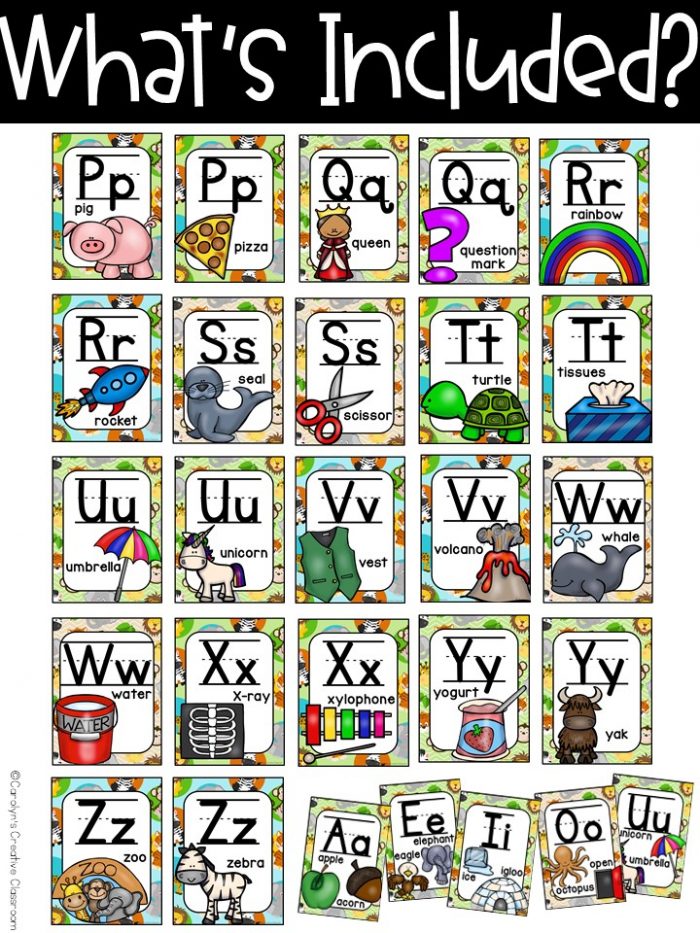 Safari Animals Alphabet Posters – Safari Classroom Decor