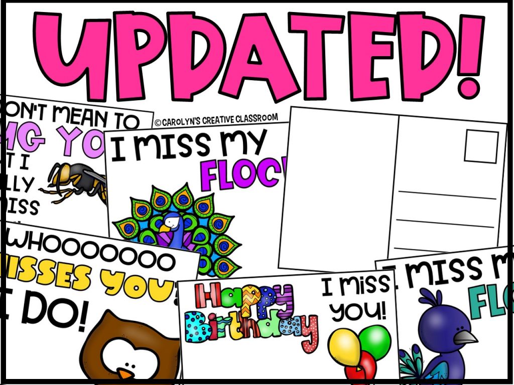 Miss You Postcards [EDITABLE] Send a post card! #DistanceLearningTPT