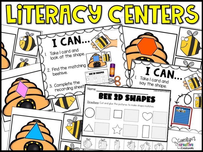 2d Shapes Math Center | Math Bug Center | Bee 2D Shapes