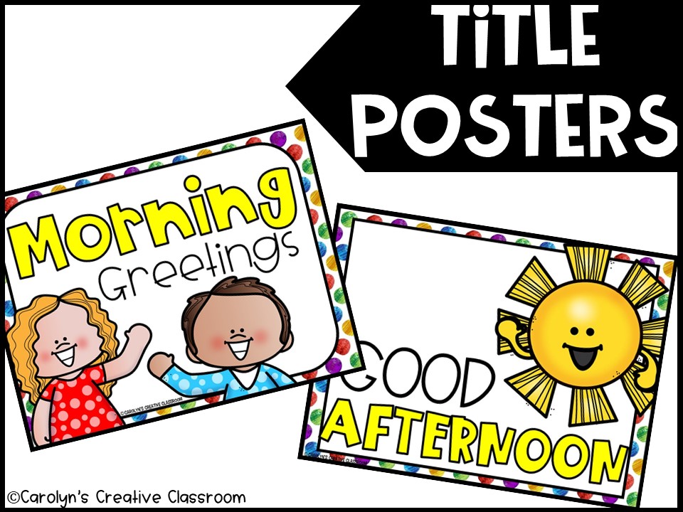 Editable Morning Greetings Choices – Greeting Signs Bright Dots Theme